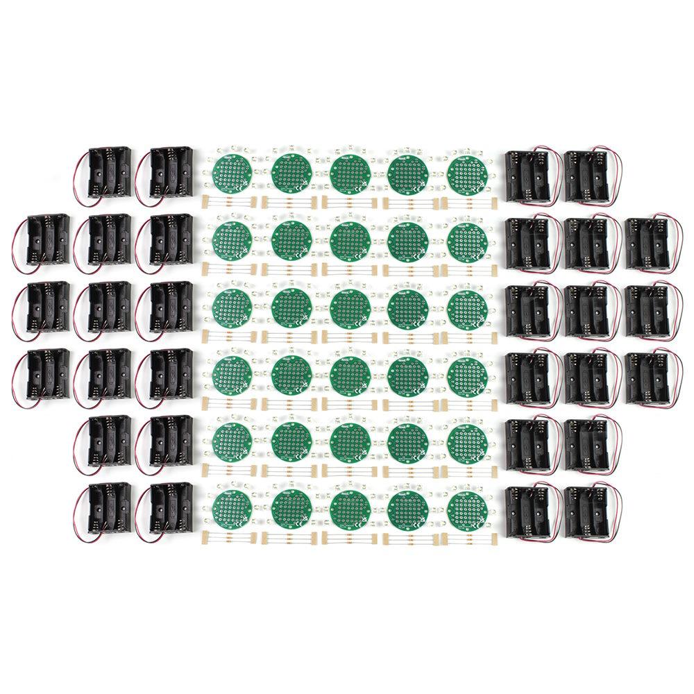 Round 5V LED Matrix Kit - Lamp Kit and Battery Holders (Kit of 30 ...