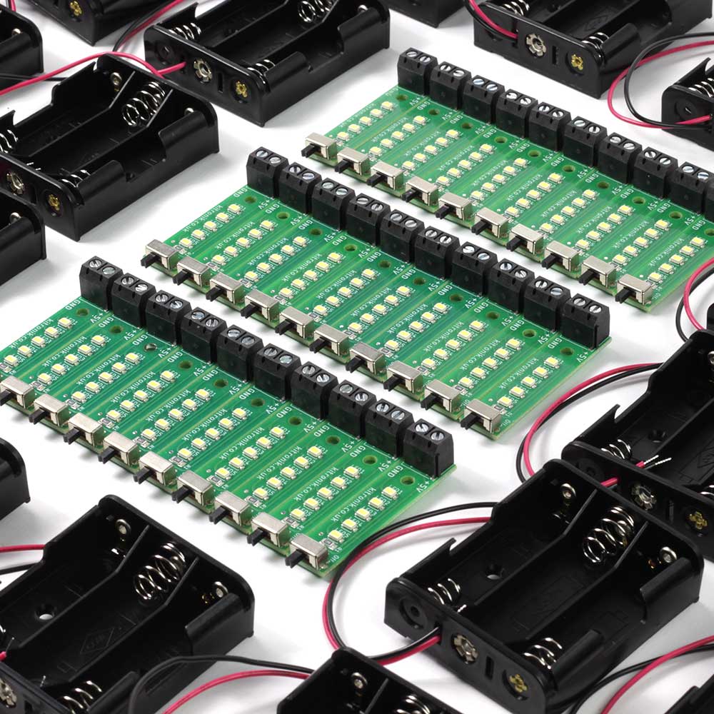 Solder Free LED Strip and Battery Holder Kit (pack of 30) – Kitronik Ltd