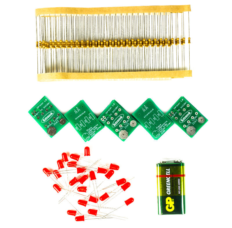 Kitronik Learning to solder LED kit, Pack of 25 – Kitronik Ltd