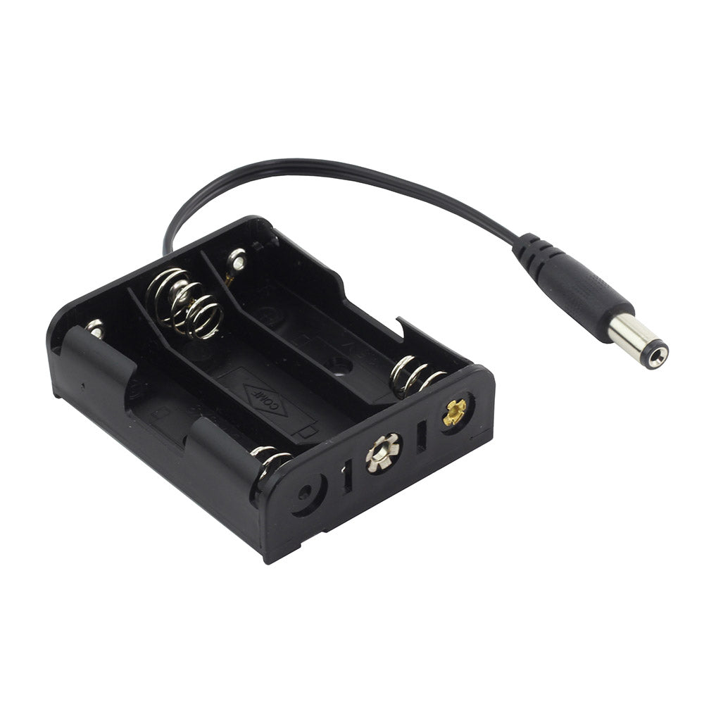 3 x AA Battery Cage with Lead and 2.1mm DC jack – Kitronik Ltd