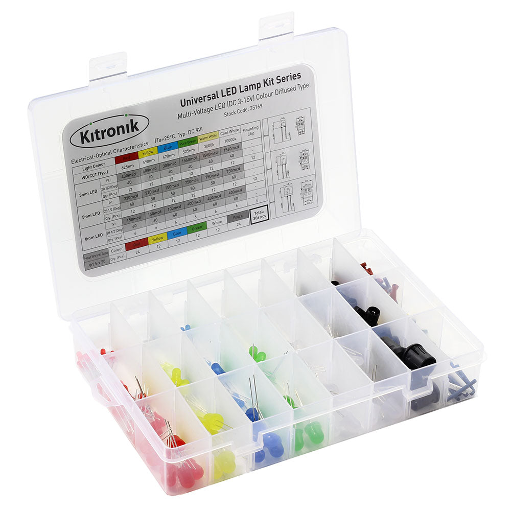 306pcs Universal Diffused LED Lamp Kit – Kitronik Ltd