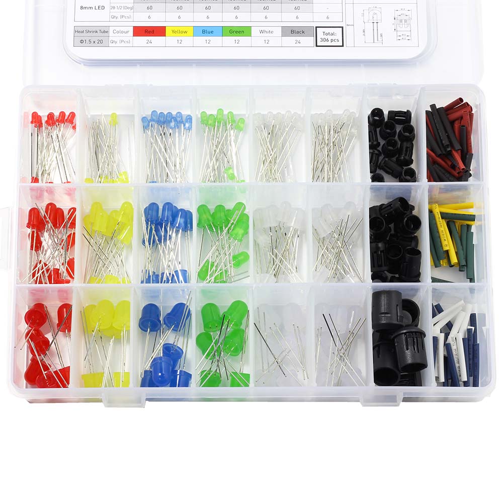 306pcs Universal Diffused LED Lamp Kit – Kitronik Ltd