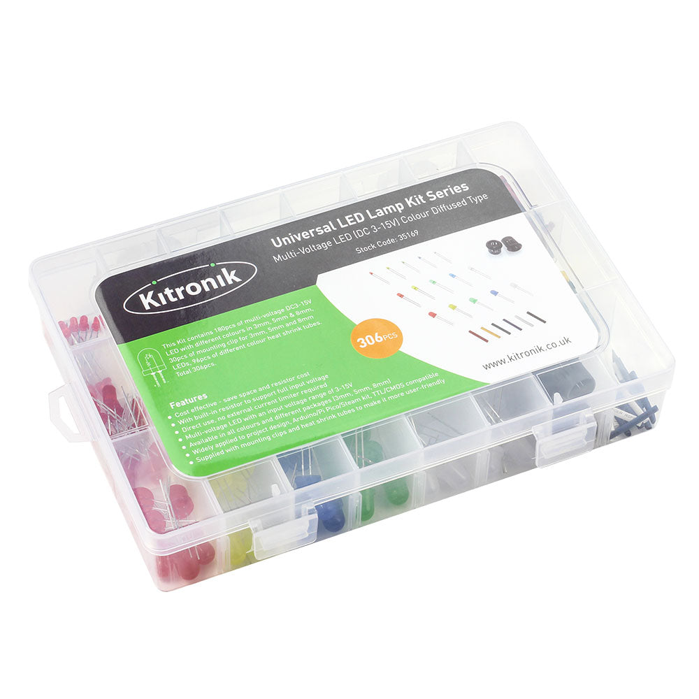 306pcs Universal Diffused LED Lamp Kit – Kitronik Ltd