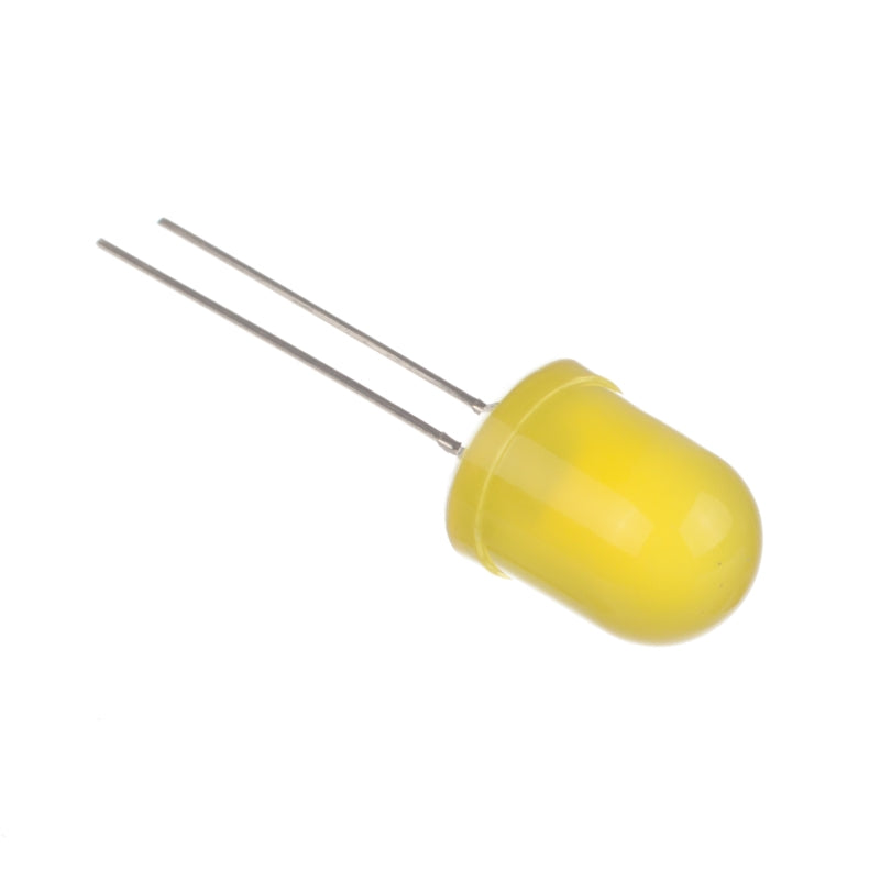 Yellow 10mm Diffused LED - 900mCd, pack of 10 – Kitronik Ltd