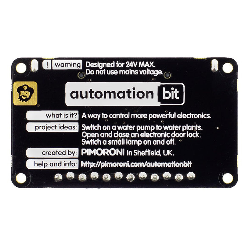 Pimoroni - automation:bit add-on for micro:bit – Kitronik Ltd