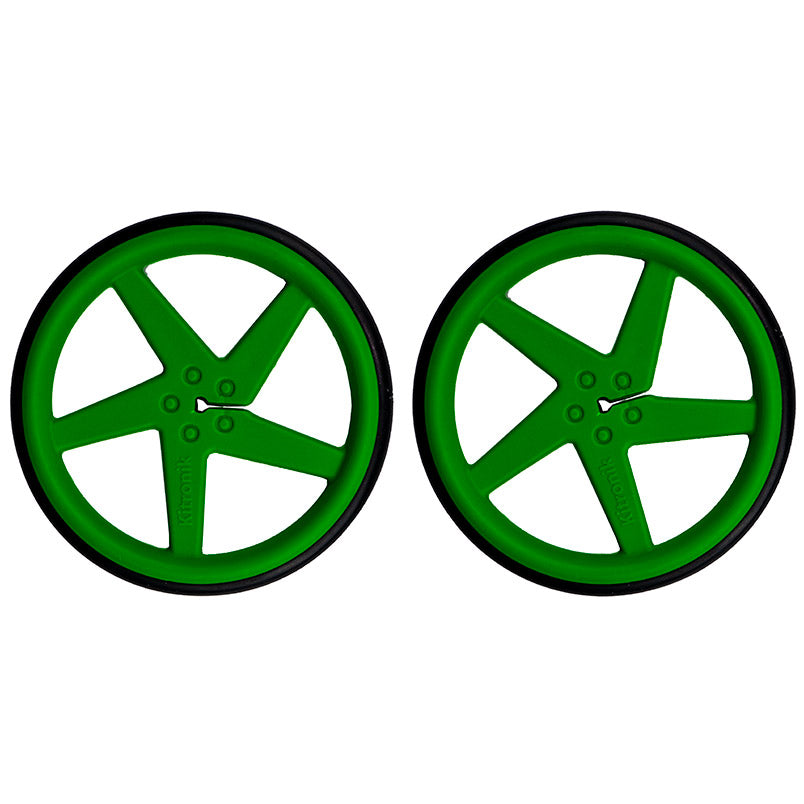 Kitronik Pair of 5 Spoke Wheels for D-Shaft Motor - Green – Kitronik Ltd