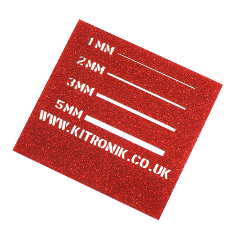Acrylic Sheet (Glitter) 3mm x 98mm x 98mm, sample – Kitronik