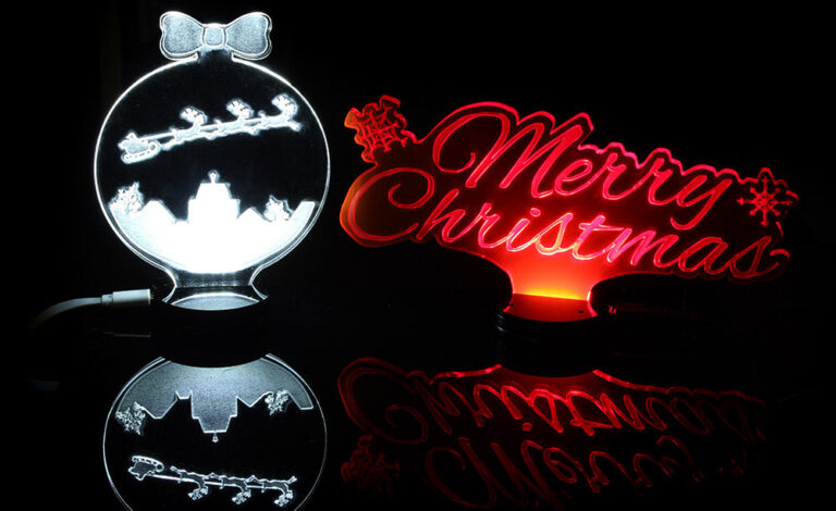 Laser Cut Edge Lit Signs For Christmas 2020 – Kitronik