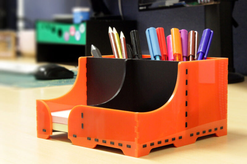 Make a Four-Compartment Stationery Holder with Value Acrylic – Kitronik